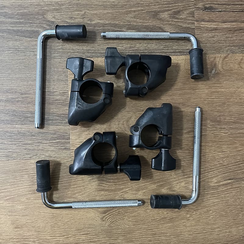 4 - Roland V Drums MDH-10U Hatched Clamps & L Arms | Reverb