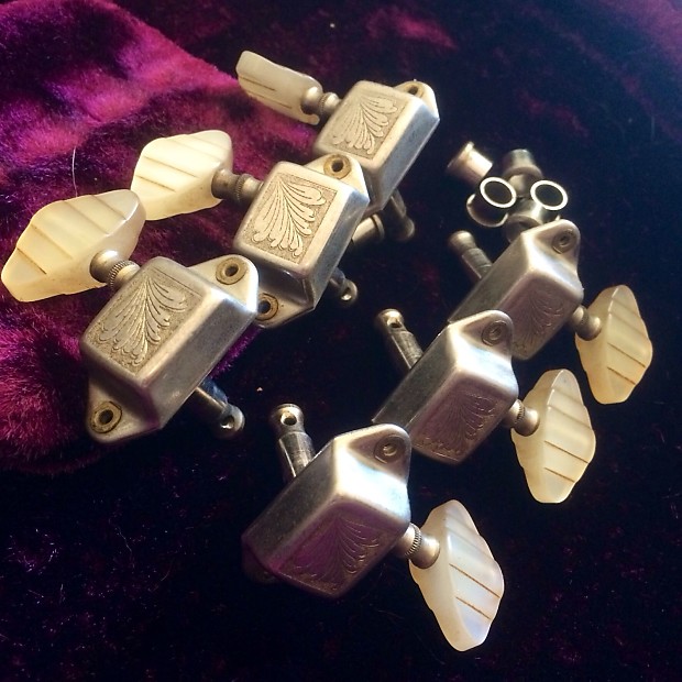 Kolb 3 x 3 pearl button USA custom tuners c 1950 Pearloid | Reverb