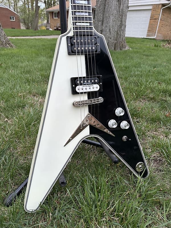 Dean Michael Schenker Flying V 2006 - Black / White | Reverb