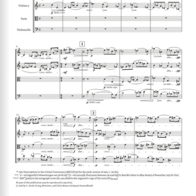 Henle Complete Edition String Quartets – Bartók Complete | Reverb