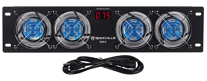 Rockville RRF4 19" Rack Mount 4 Fan Cooling System with LED | Reverb