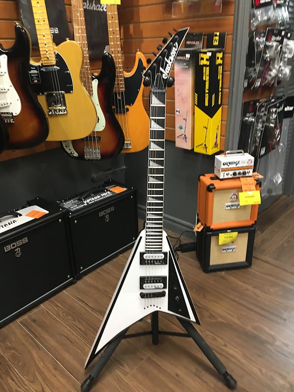 Jackson JS Series JS32T Rhoads - White with Black Bevels | Reverb