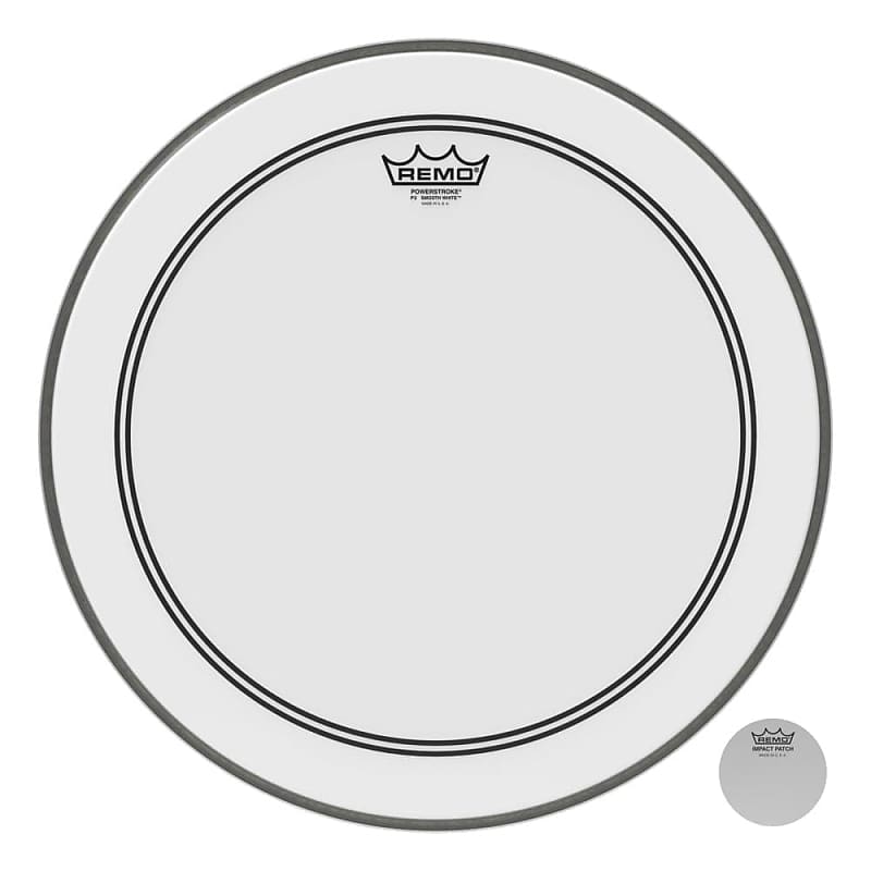 Remo Powerstroke P3 Smooth White Bass Drumhead 18" w/Impact | Reverb