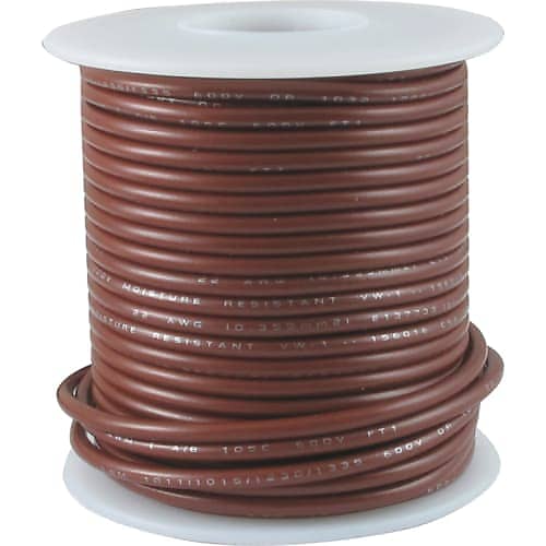 Brown Wire - 22 AWG Stranded Core, PVC, 600V, 50 Foot Roll | Reverb