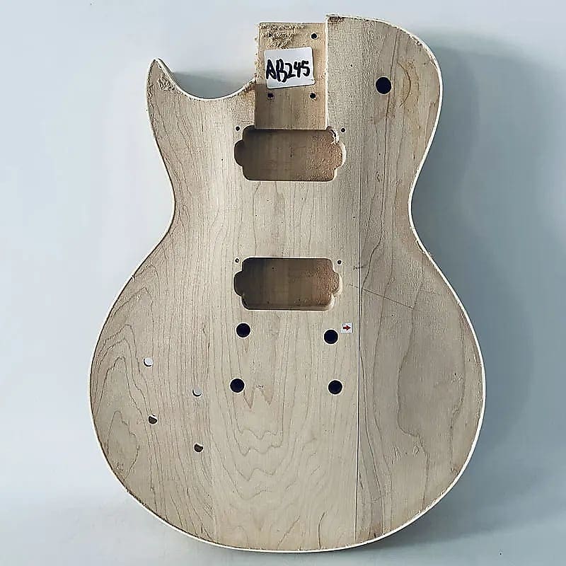 Left Handed Unfinished Basswood Guitar Body with Maple Top | Reverb