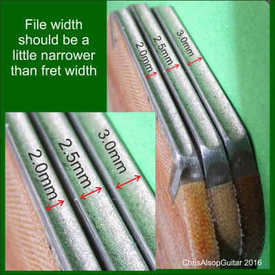 Chris Alsop Guitar 3 Diamond Fret Crowning Files with Handle. | Reverb