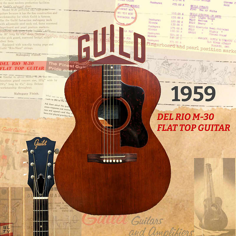 1959 Ghost Label Guild Del Rio M-30 Mahogany Acoustic Guitar | Reverb