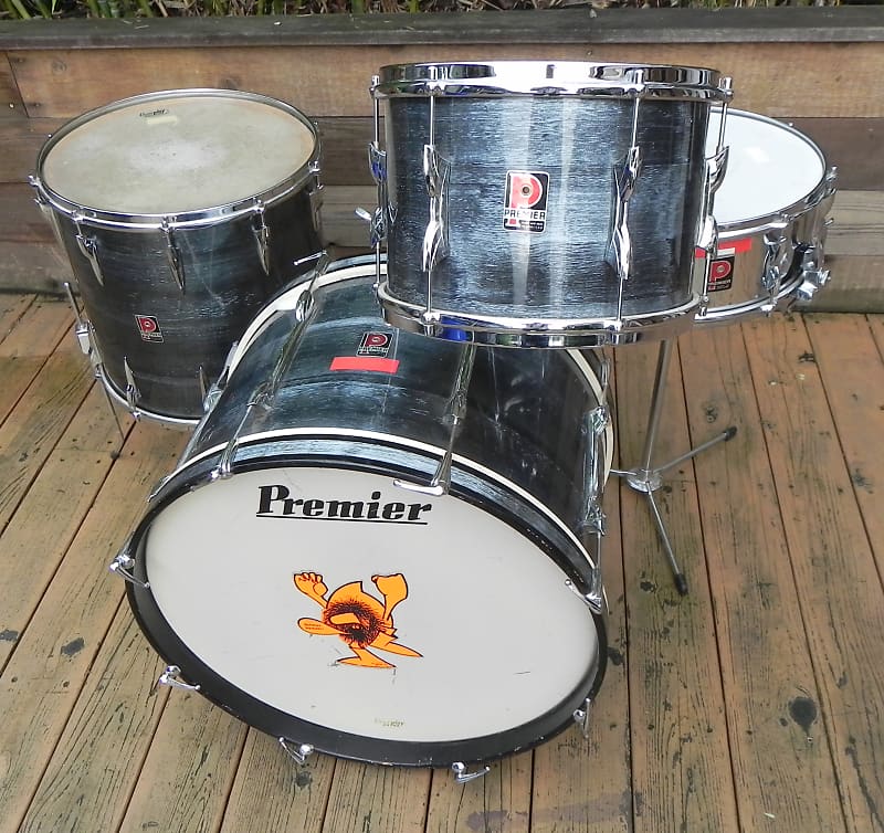 Vintage Premier 202 Drum Set Grey Shimmer 20 12 16 | Reverb