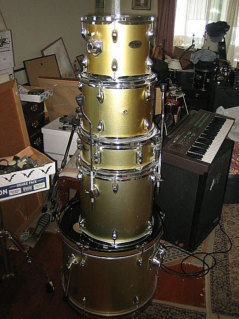 Orbitone Gold tone 5 piece Drum Set with Hardware - for | Reverb