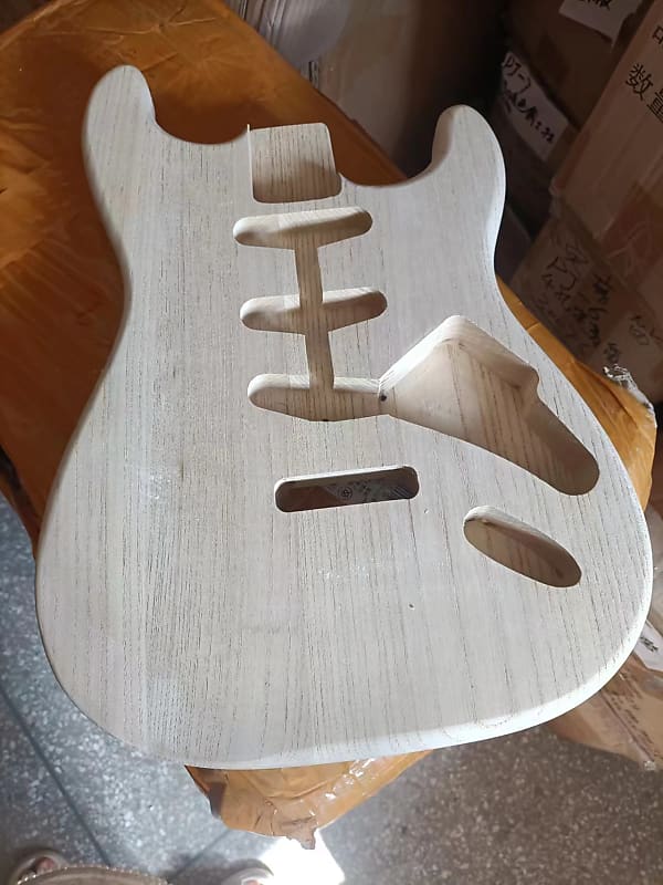 Unfinished Ash Wood Guitar Stratocaster Strat Style Body | Reverb
