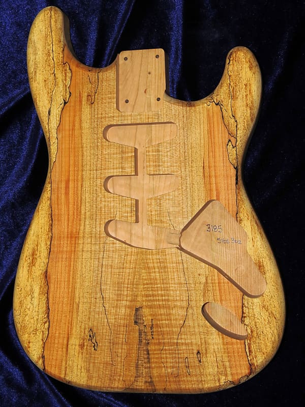 Flamed Spalted Maple Top / Wild Cherry Strat body Standard | Reverb