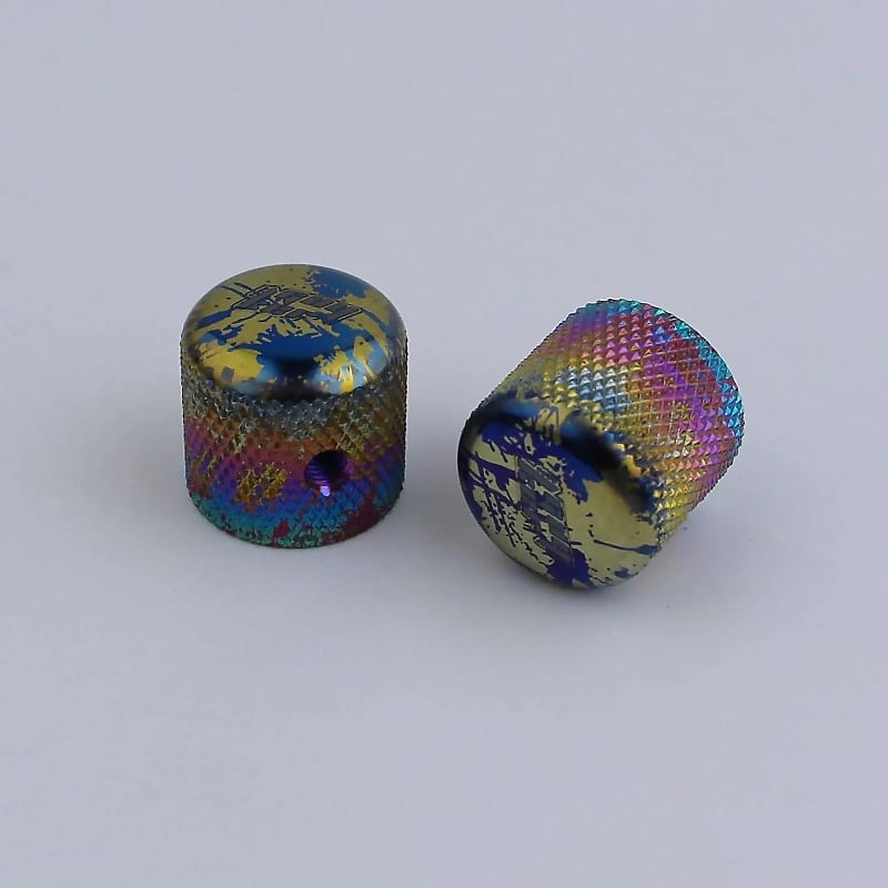 2 Piece Titanium Alloy Guitar and Bass Colored Knobs | Reverb