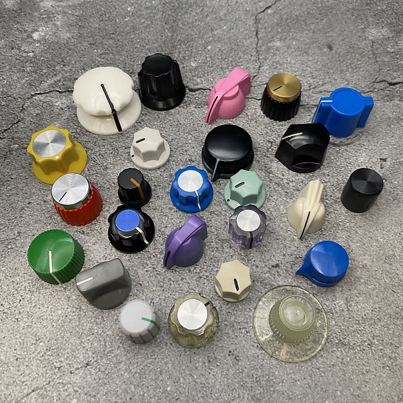25 Pc Lot of Misc Mix Pedal & Guitar Amp Knob Knobs - Lot | Reverb