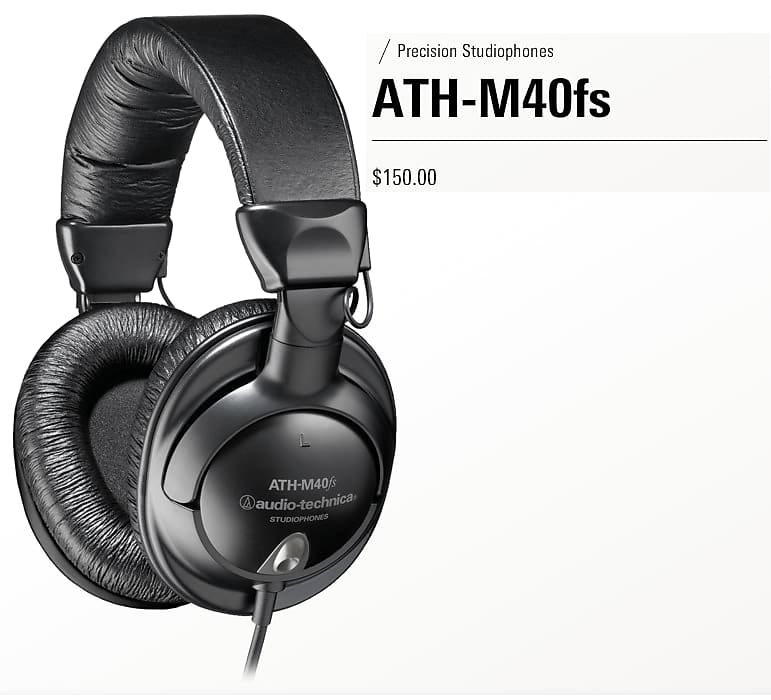 Audio-Technica ATH-M40 fs Over-Ear Headphones Black | Reverb