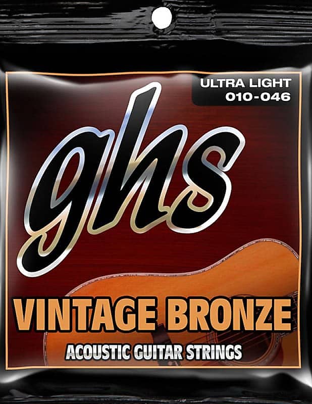 GHS Guitar Strings Acoustic Ultra Light 010-046 Vintage | Reverb
