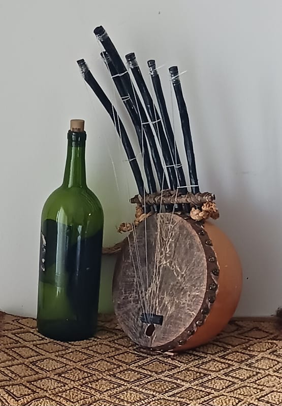 Medium-small African-style compound musical bow (pluriarc) | Reverb