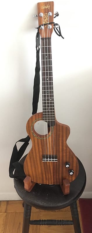 Bugsgear EleUke SL-Series Solid Body Electric MP3 Koa Tenor | Reverb