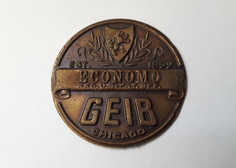 40's-50's GEIB Guitar Case Badge Brass Color | Reverb