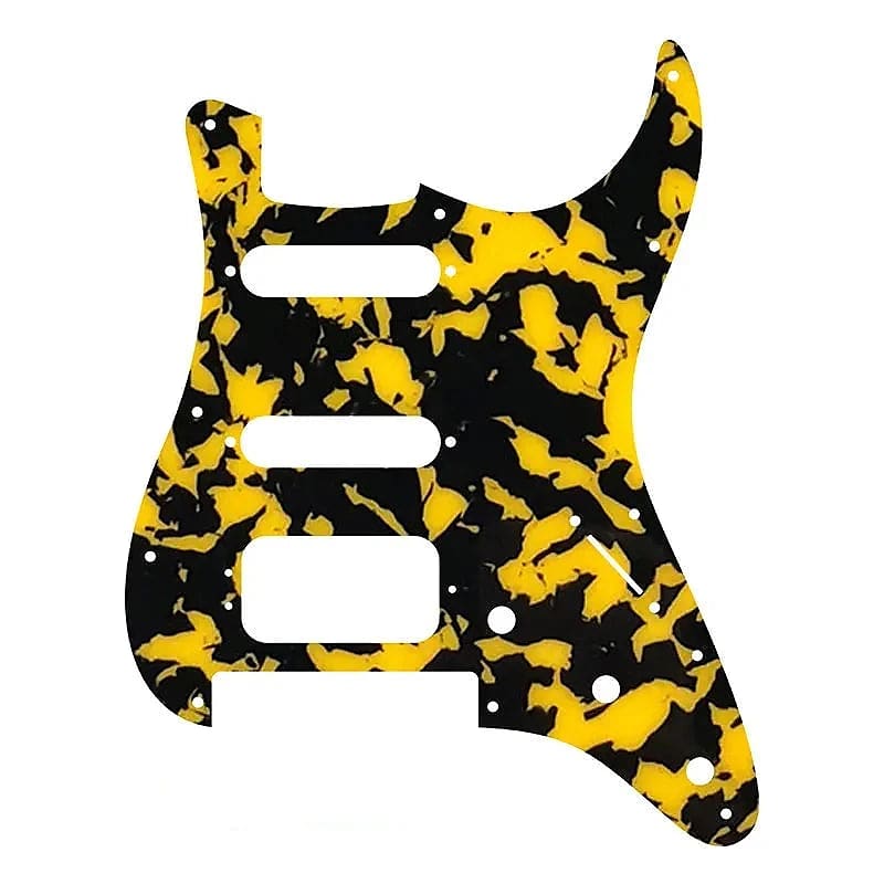 Floyd Rose Strat HSS Pickguard - 11-hole - Yellow Tortoise | Reverb