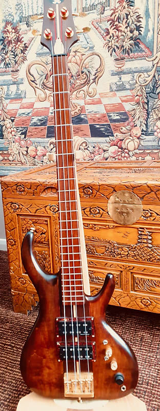 Doug Wilkes Custom Signature Bass, Wenge/Maple Through Neck, | Reverb