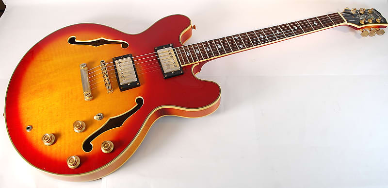1995 Samick Artist Series SAT 650 Semi-Hollow Cherry Burst | Reverb