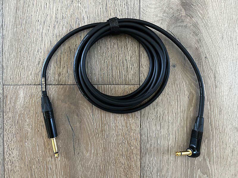 Mogami Gold 10' Instrument Cable 02R 1/4" TS Right Angle and | Reverb