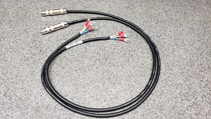 2 - Female 1/4 TRS to Spade Lugs Canare Audio Adapter Cables | Reverb