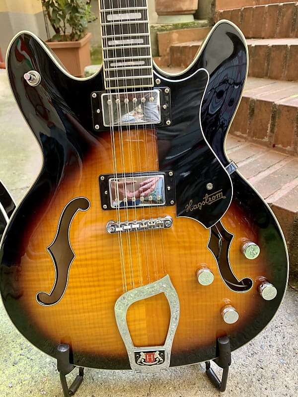 Hagstrom Viking Deluxe 12 Strings Flametone Pickups Sunburst | Reverb
