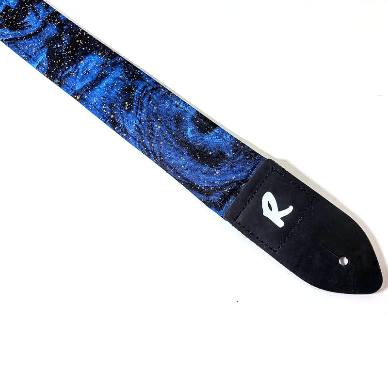 Blue Nebula Galaxy Guitar Strap - Gold Stars in Space - | Reverb UK