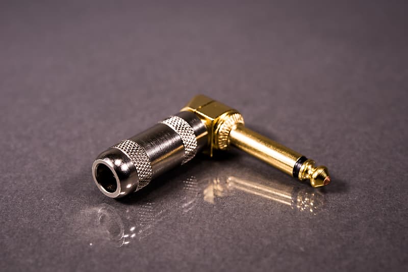 G&H Plugs Bigfoot 1/4" TS Right Angle Plug - Nickel Housing / | Reverb
