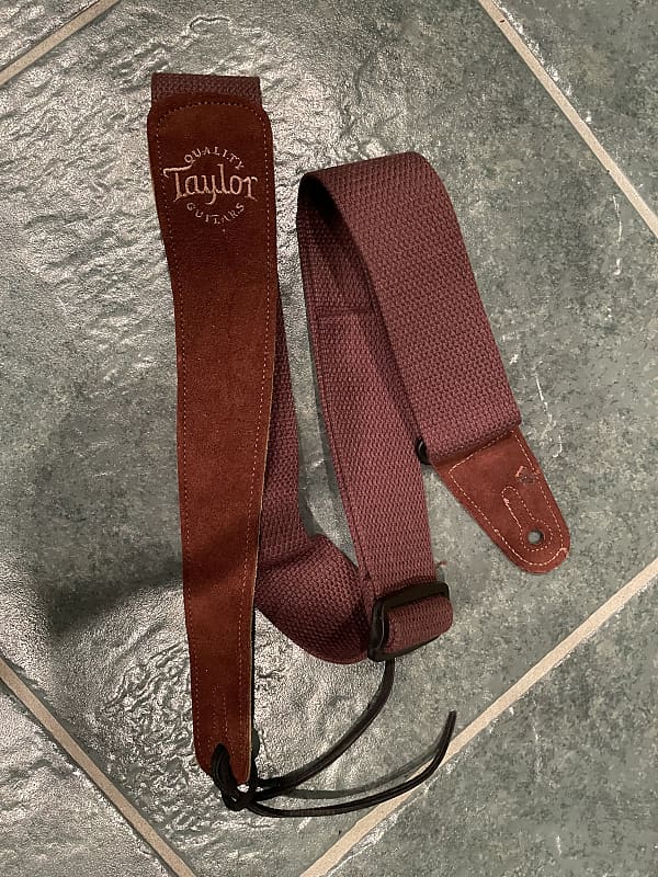 Fender GS Mini Strap with Embroidered Taylor Logo on Leather | Reverb