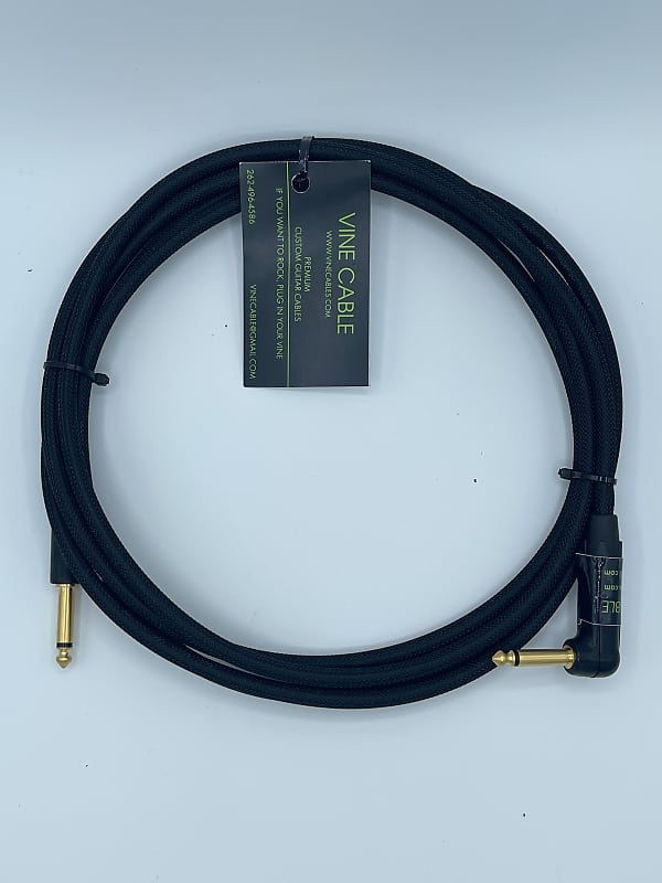 Vine Cable 10 Feet Right Angle Gold/Straight Gold - Black | Reverb