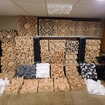 2 Pack of Fully Assembled Acoustic Wood Sound Diffuser | Reverb