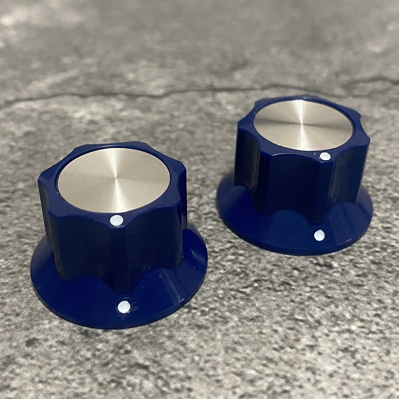 2x Dark Blue Large Univox Moog Synth Knobs Guitar Amp Pedal | Reverb