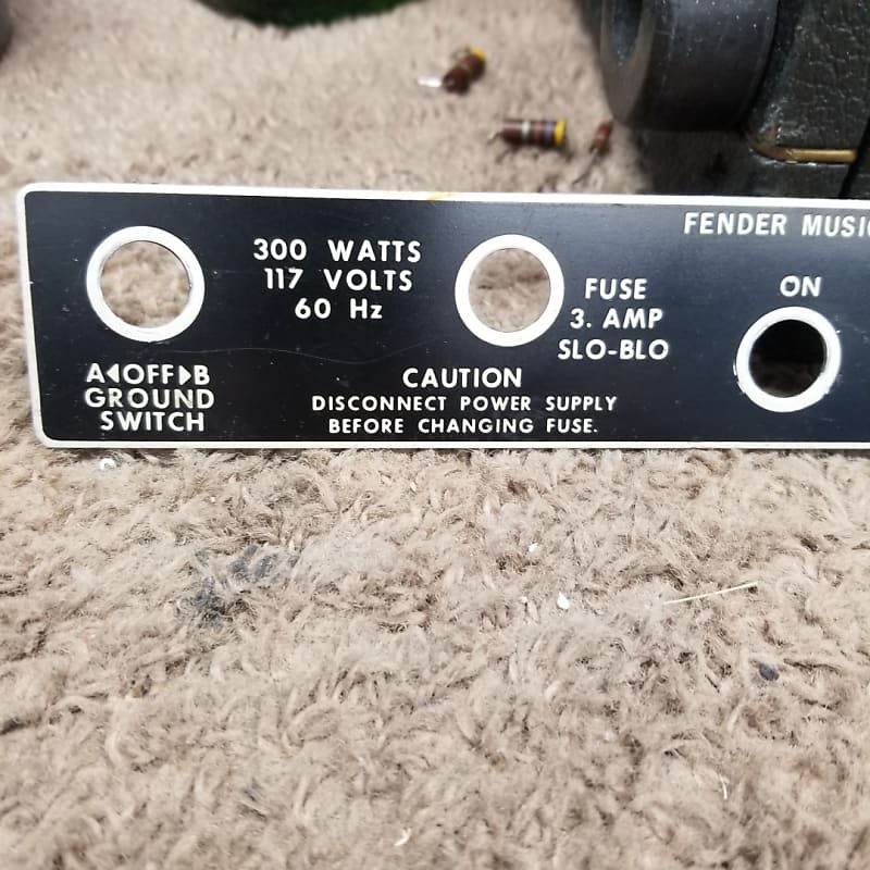 Fender Twin Reverb 60's-70's Rear faceplate- Black | Reverb