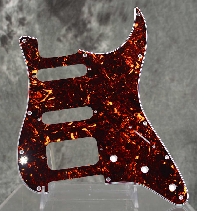 Stratocaster Shape Pickguard for HSS Routes Brown Tortoise | Reverb