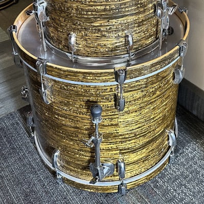 Beautiful Rare 5pc Pearl Vision Gold Strata Drum Set | Reverb