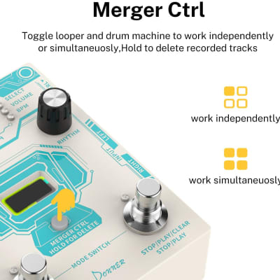 2 in 1 Circle Looper & Drum Machine Guitar Effect Pedal with | Reverb