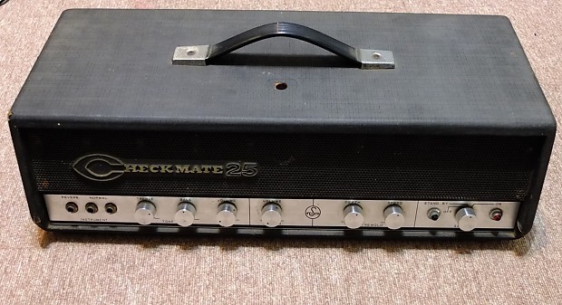 c. 1966 Teisco Checkmate 25 Vintage Tube Amplifier Head - | Reverb