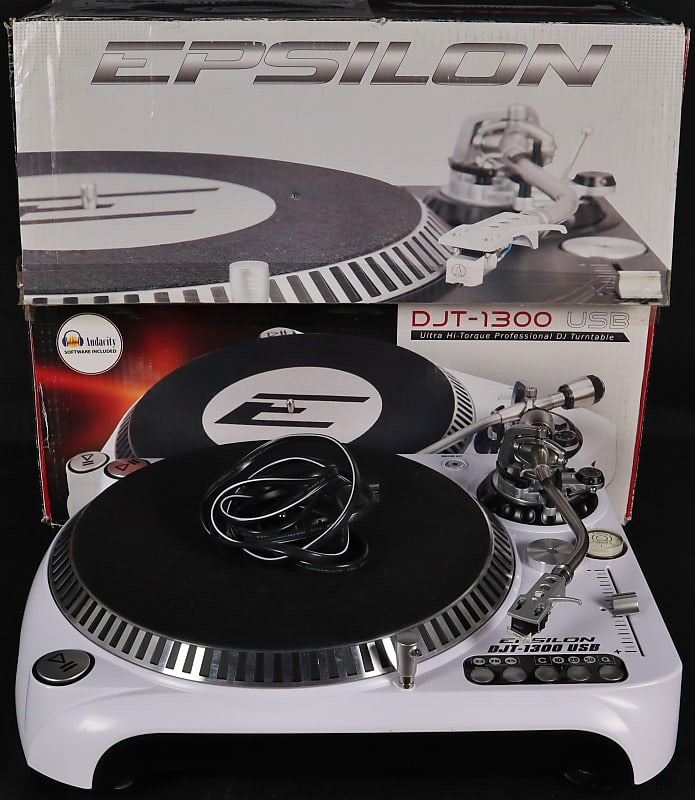 Epsilon DJT-1300 USB Direct Drive Turntable White w/ Original | Reverb