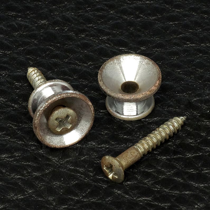 Gotoh Relic'd Fender Style Strap Buttons (Aged Chrome) | Reverb