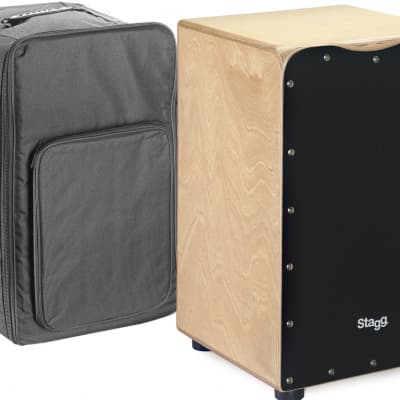 STAGG Standard-sized Birch Cajon With Black Front Board | Reverb