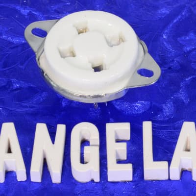 4 Pin White Ceramic And Gold Bottom Chassis Mount Socket For | Reverb