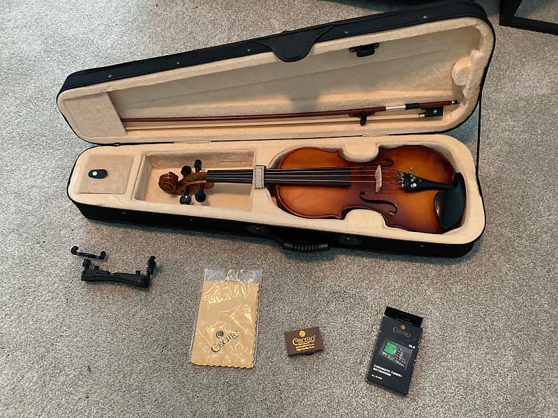 Cecilio 4/4 Violin With Case, Bow, Shoulder Rest, Tuner and | Reverb