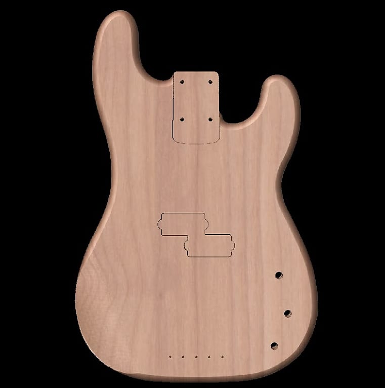 Custom Order Bass Guitar Body, Rear Routed PB57, Unfinished, | Reverb