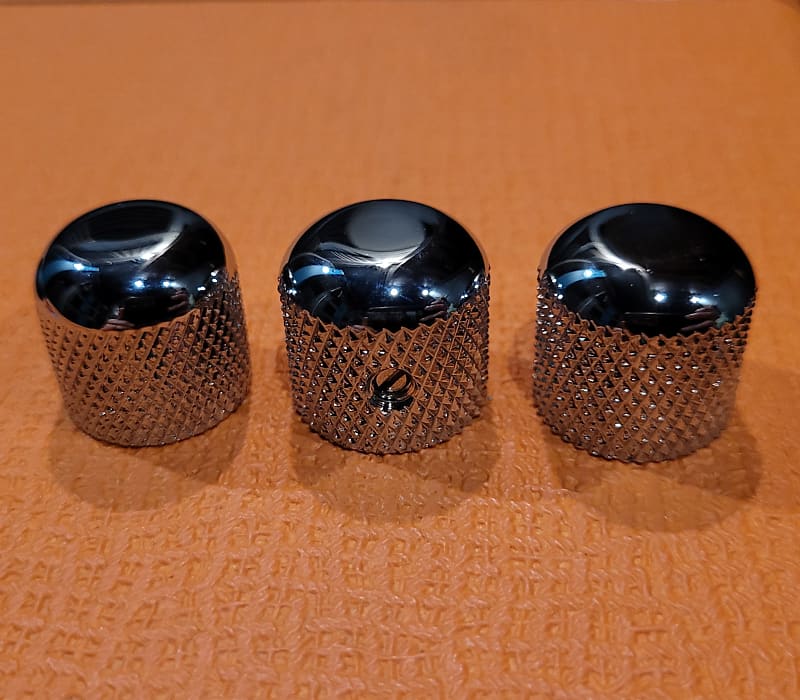 Fender Cobain Jaguar Knobs, set of 3, Chrome domed tele knobs | Reverb