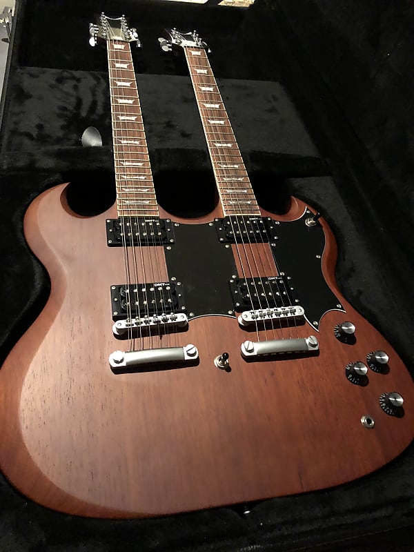 Dean Doubleneck guitar Dark brown. | Reverb