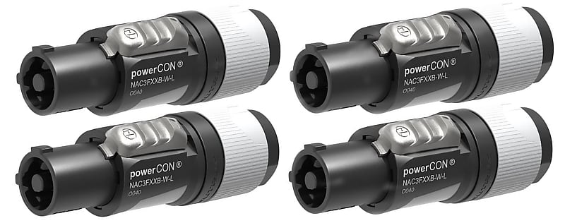 4 Pack Neutrik NAC3FXXB-W-L Powercon Cable End Power Out, | Reverb