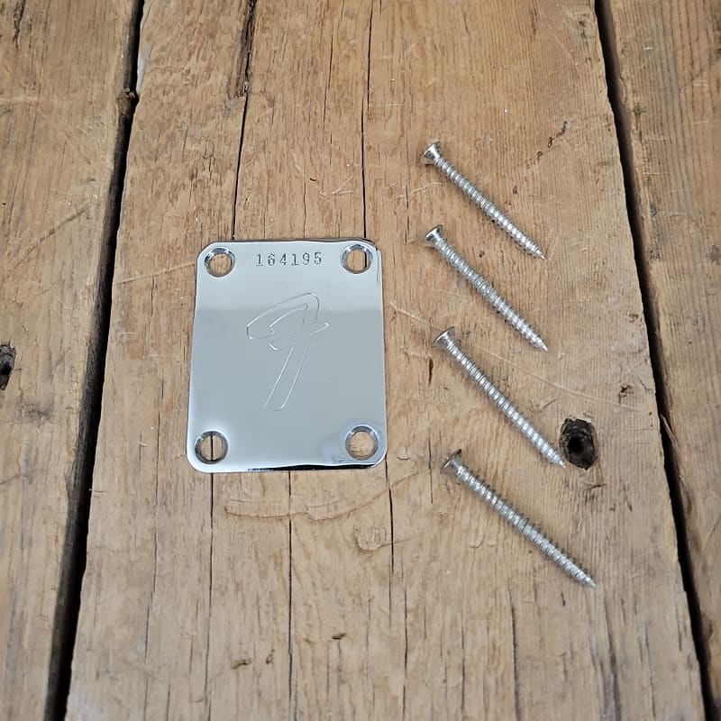 Fender Neck Plate F Logo 1966 Chrome Telecaster Strat | Reverb