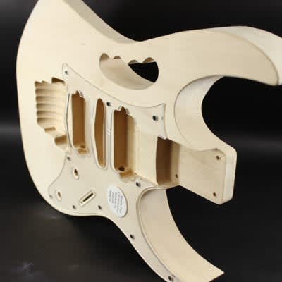 Unfinished 6 string, Jem style Basswood guitar body, rear | Reverb